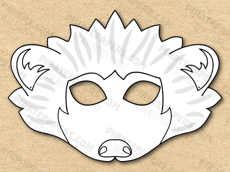 Hedgehog 2 Mask Printable Coloring, Paper DIY for Kids and Adults. PDF ...