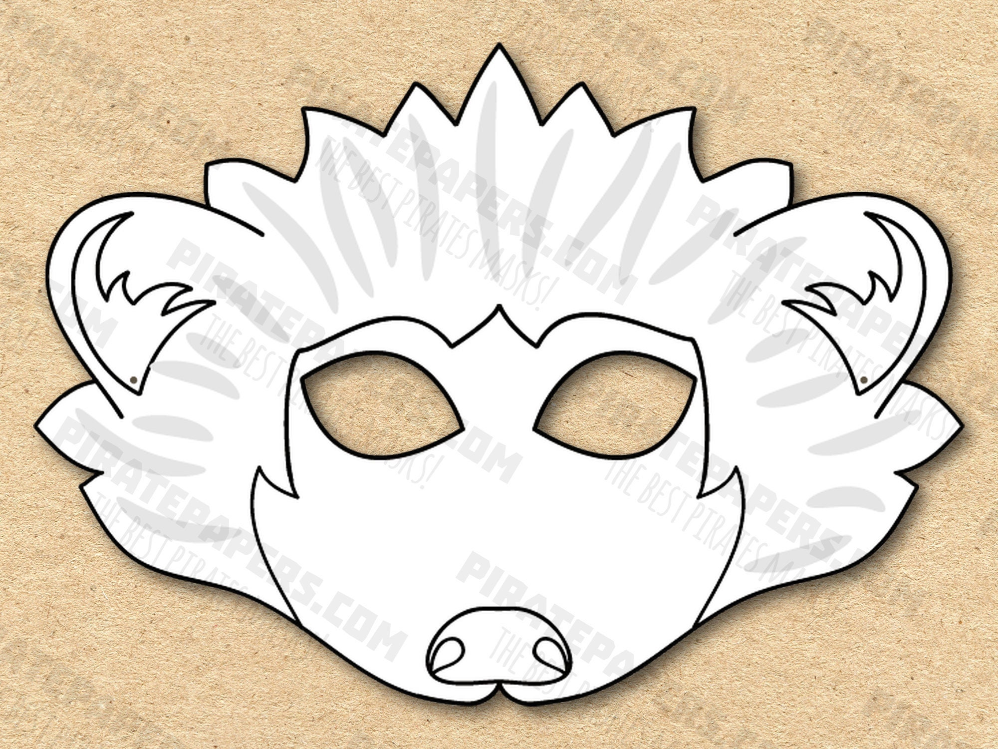 Hedgehog 2 Mask Printable Coloring, Paper DIY for Kids and Adults. PDF ...