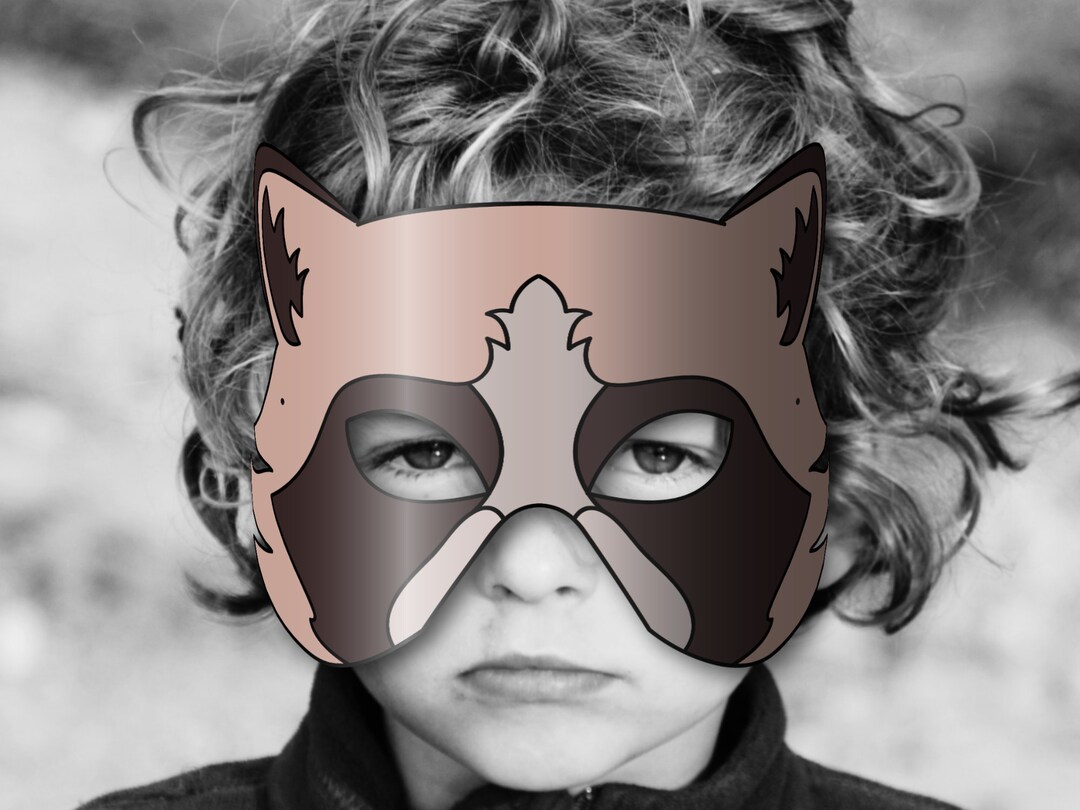 Raccoon Printable Mask Paper DIY for Kids and Adults. PDF - Etsy