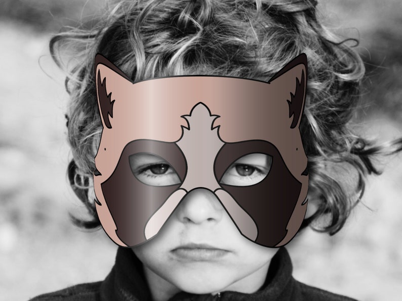 Raccoon Mask Printable Paper DIY for Kids and Adults. PDF - Etsy