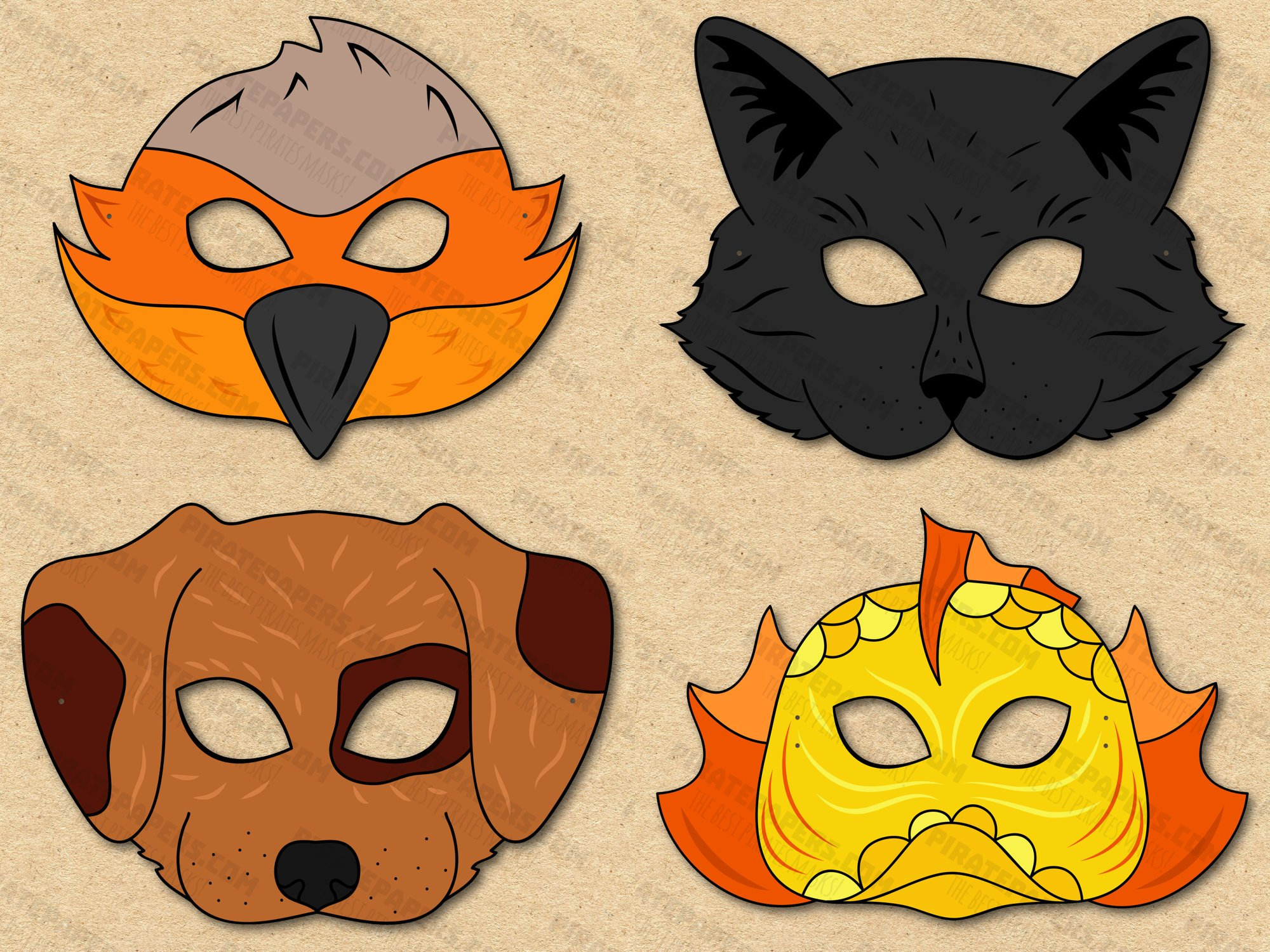 Pet Animals Masks Printable Cat Dog Bird Fish Paper DIY - Etsy