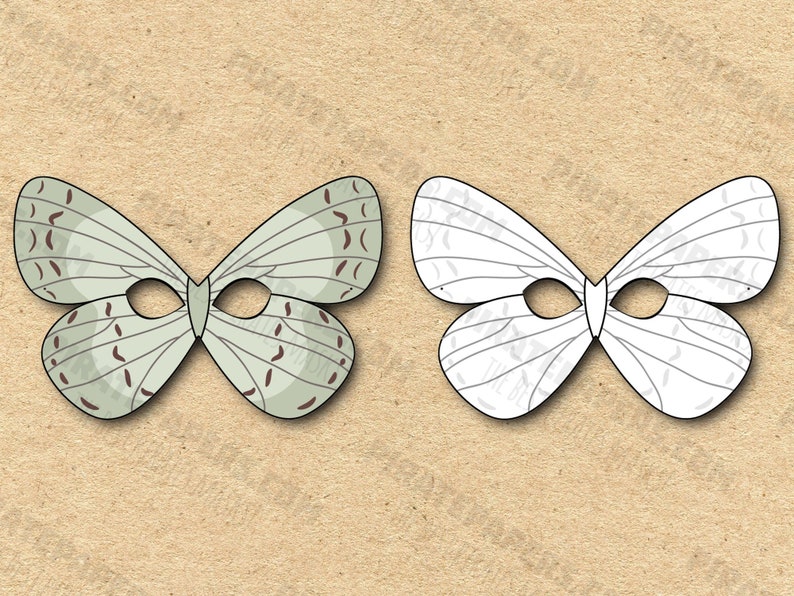 Butterfly Masks Printable Color + Coloring Summer Azure, Paper DIY for ...