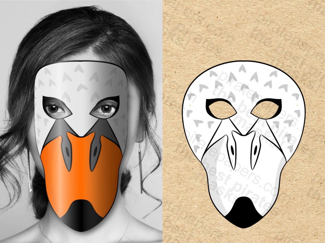 Swan Masks Printable Color Coloring Paper DIY for Kids and - Etsy