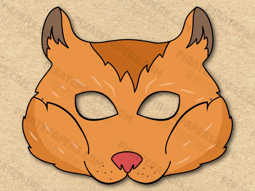 Hamster Mask Printable, Paper DIY for Kids and Adults. PDF Template ...