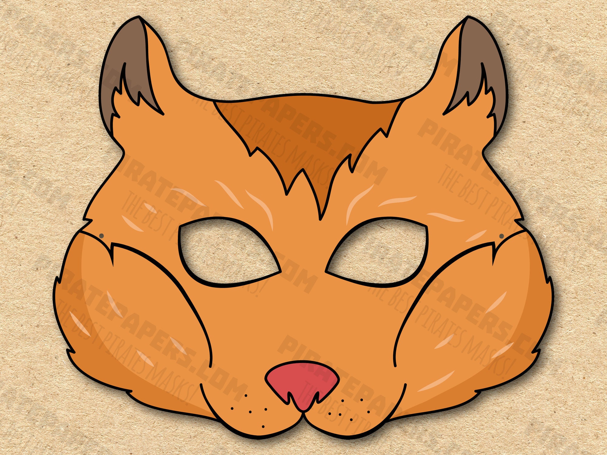 Hamster Mask Printable, Paper DIY for Kids and Adults. PDF Template ...