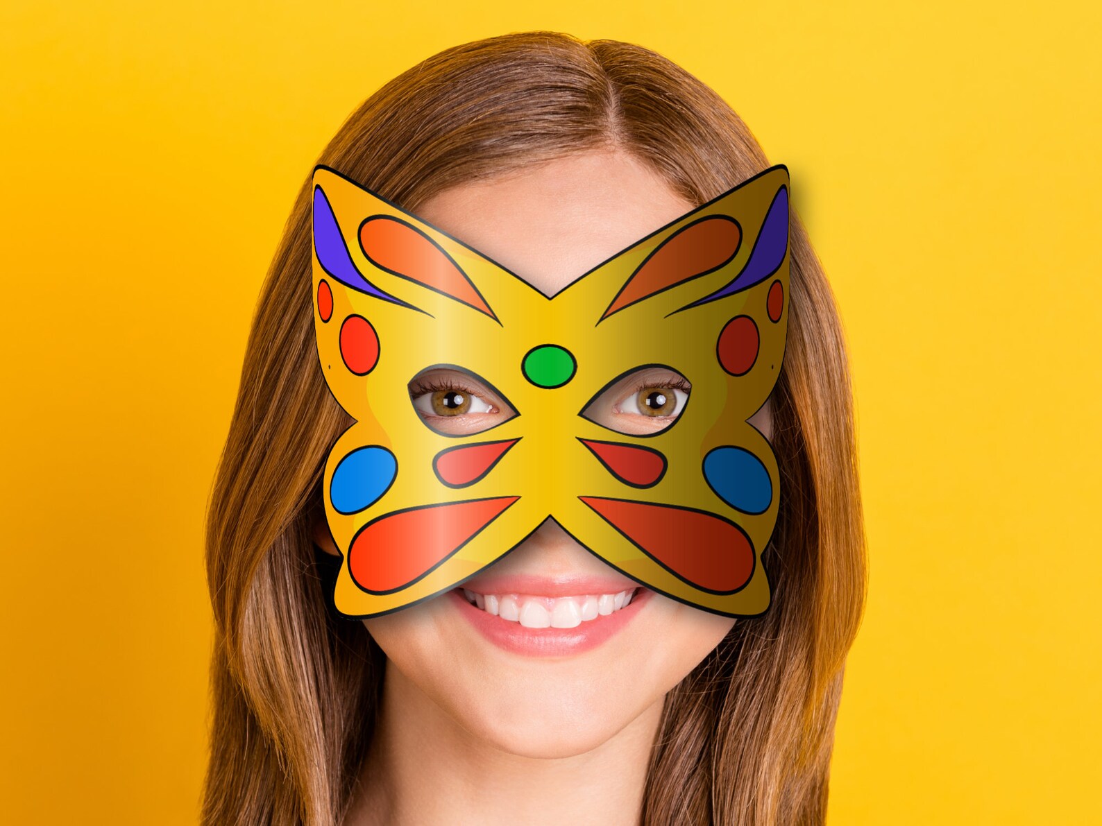 Butterfly Mask Printable, Paper DIY for Kids and Adults. PDF Template ...