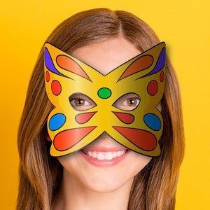 Butterfly Mask Printable, Paper DIY for Kids and Adults. PDF Template ...