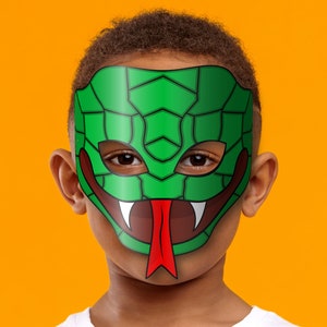 Snake Mask Printable, Paper DIY for Kids and Adults. PDF Template ...