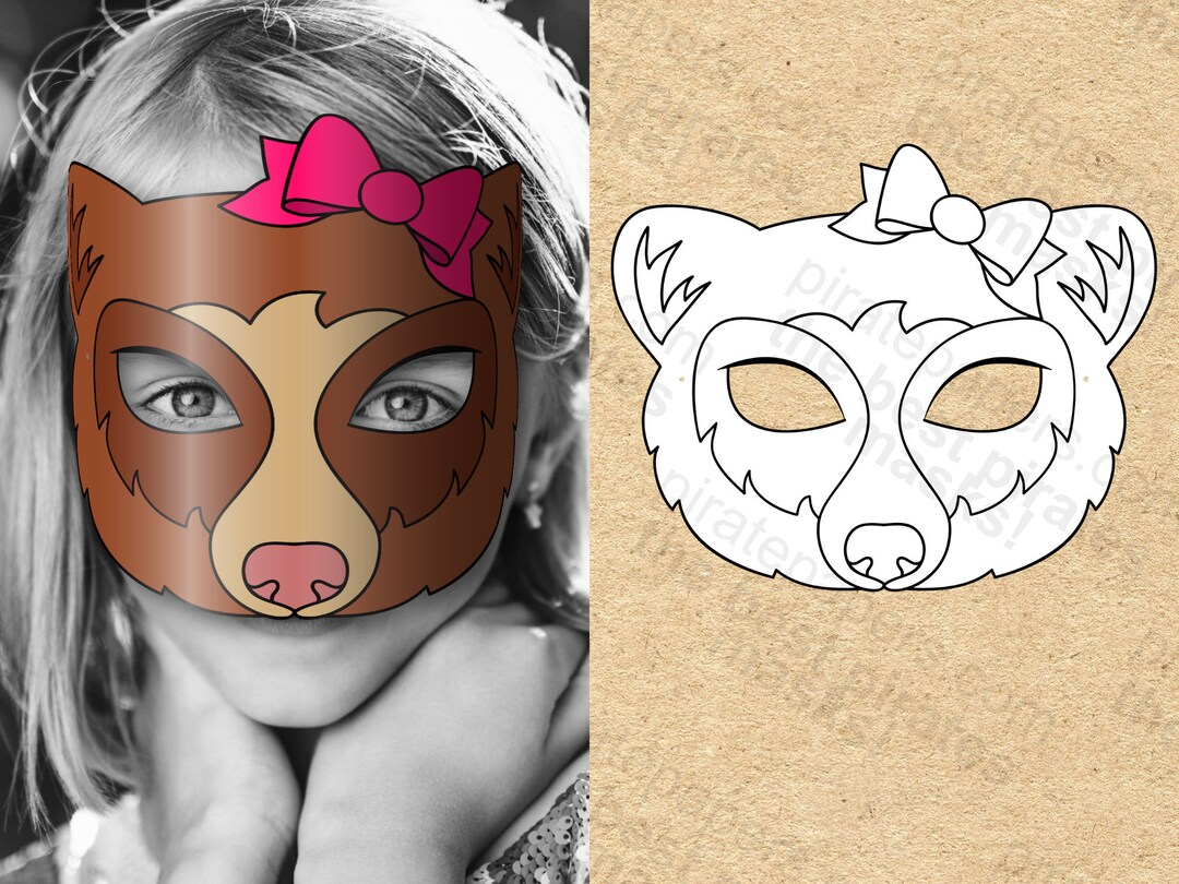 Bear-mother Masks Printable Color Coloring goldilocks and - Etsy