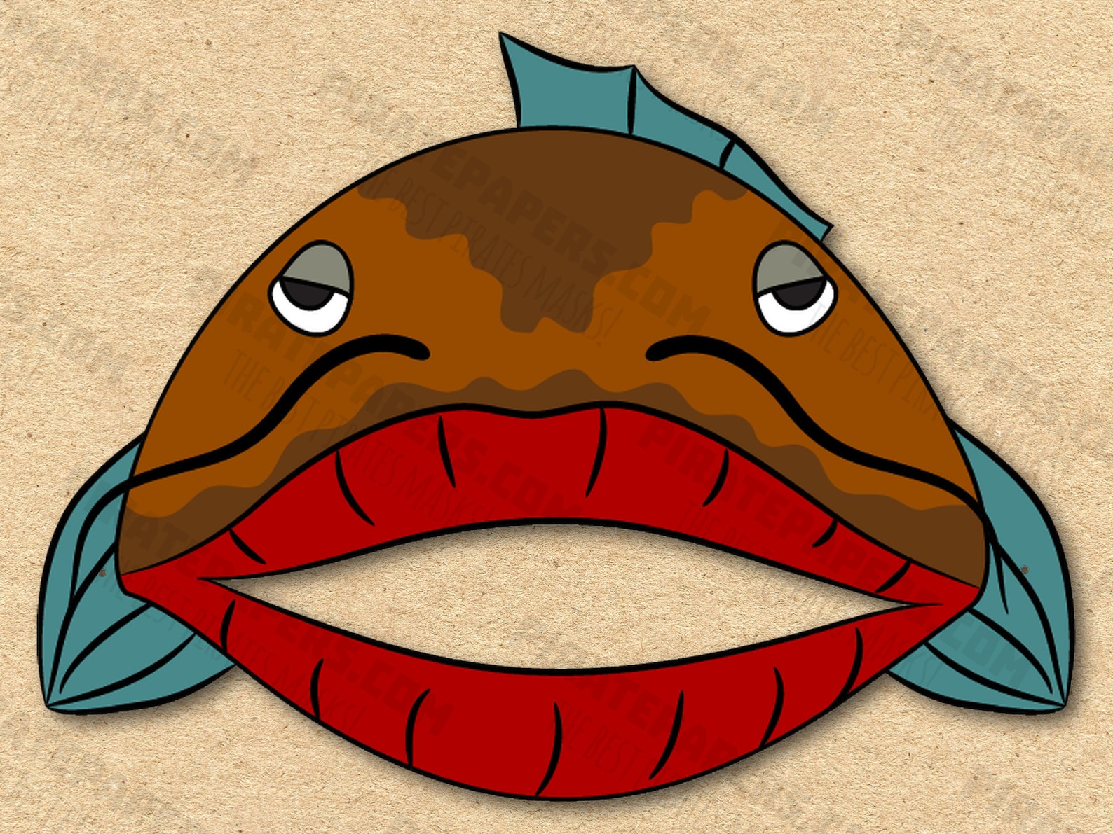 Catfish Mask Printable, Paper DIY for Kids and Adults. PDF Template ...