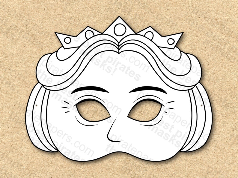 Queen Mother Mask Printable Coloring Paper DIY for Kids and - Etsy