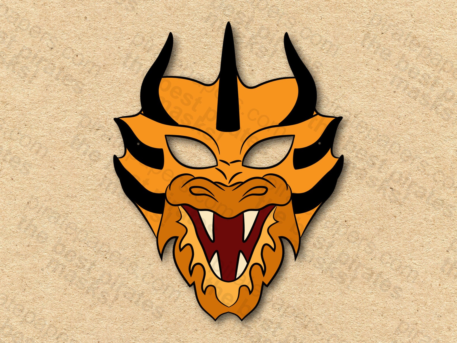 Evil Dragon Mask Printable Paper DIY for Kids and Adults. PDF - Etsy