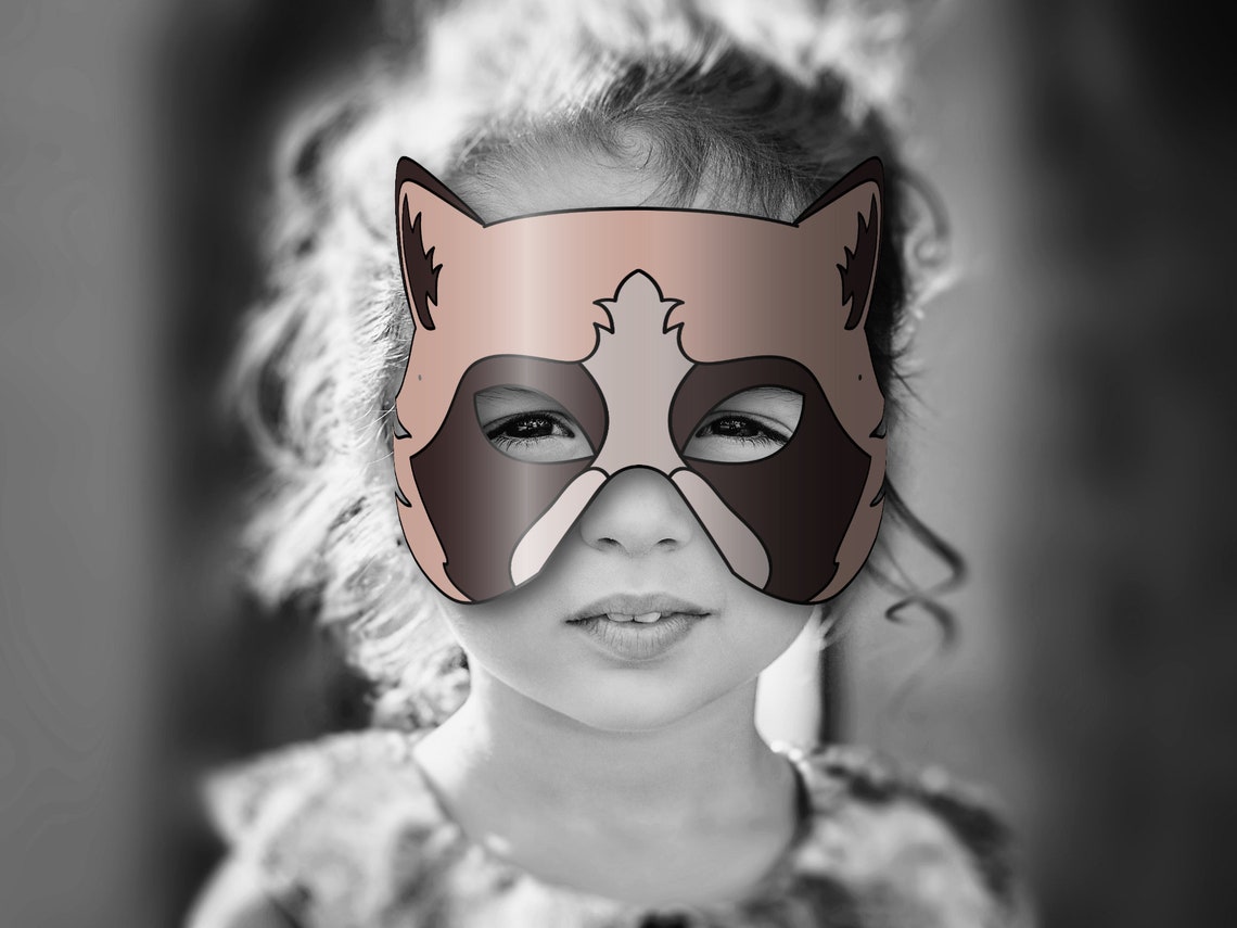 Raccoon Mask Printable Paper DIY for Kids and Adults. PDF - Etsy