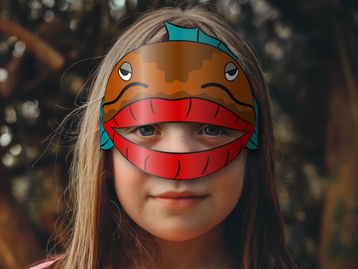 Catfish Mask Printable, Paper DIY for Kids and Adults. PDF Template ...