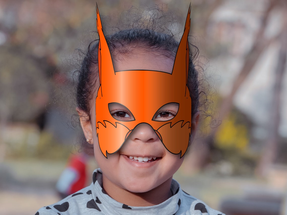 Squirrel Masks Printable Color Coloring, Paper DIY for Kids and Adults ...