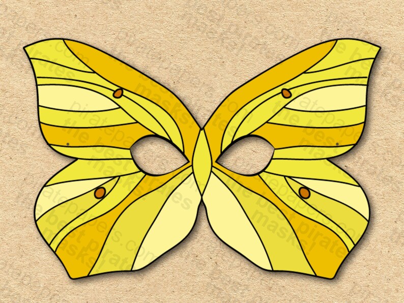 Butterfly Masks Printable Color Coloring Brimstone Paper - Etsy