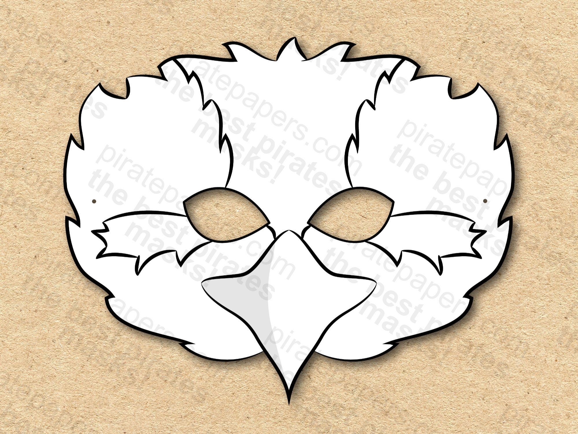 Bird Kookaburra Mask Printable Coloring Paper DIY for Kids - Etsy