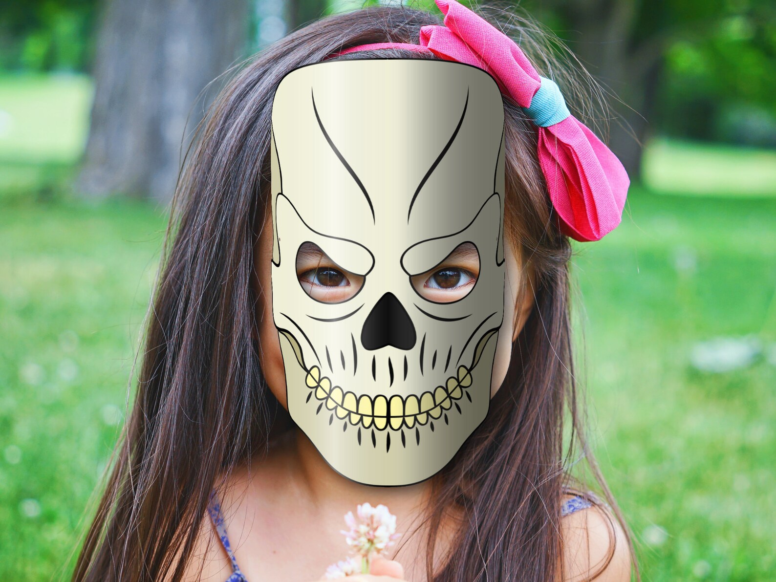 Skull Mask Printable, Paper DIY for Kids and Adults. PDF Template ...