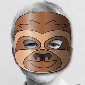Sloth Mask Printable Paper DIY for Kids and Adults. PDF - Etsy