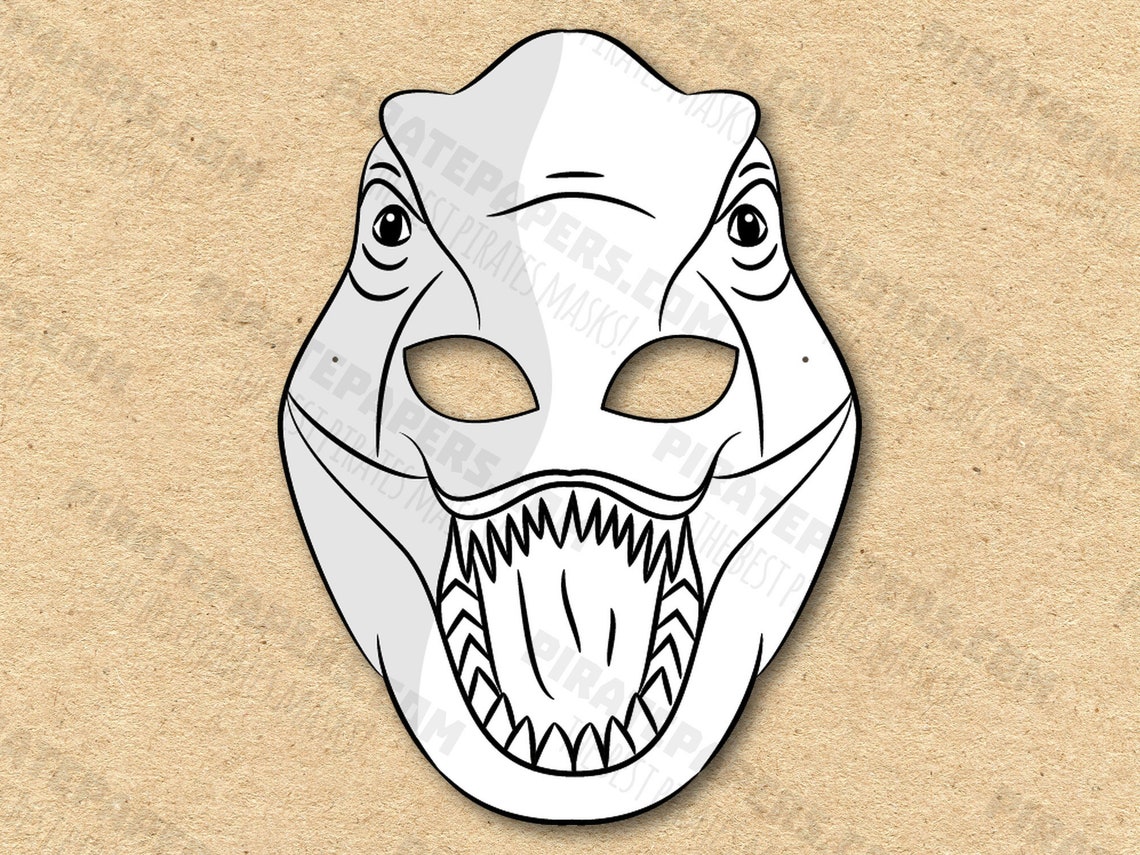 Dinosaur T-rex Masks Printable Color Coloring, Tyrannosaurus Rex, Trex ...