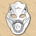 Dinosaurs Masks Printable Coloring, Velociraptor, T-rex, Triceratops ...