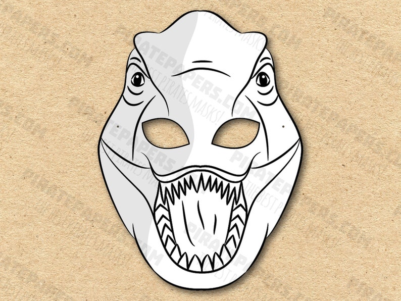 Dinosaurs Masks Printable Coloring, Velociraptor, T-rex, Triceratops ...