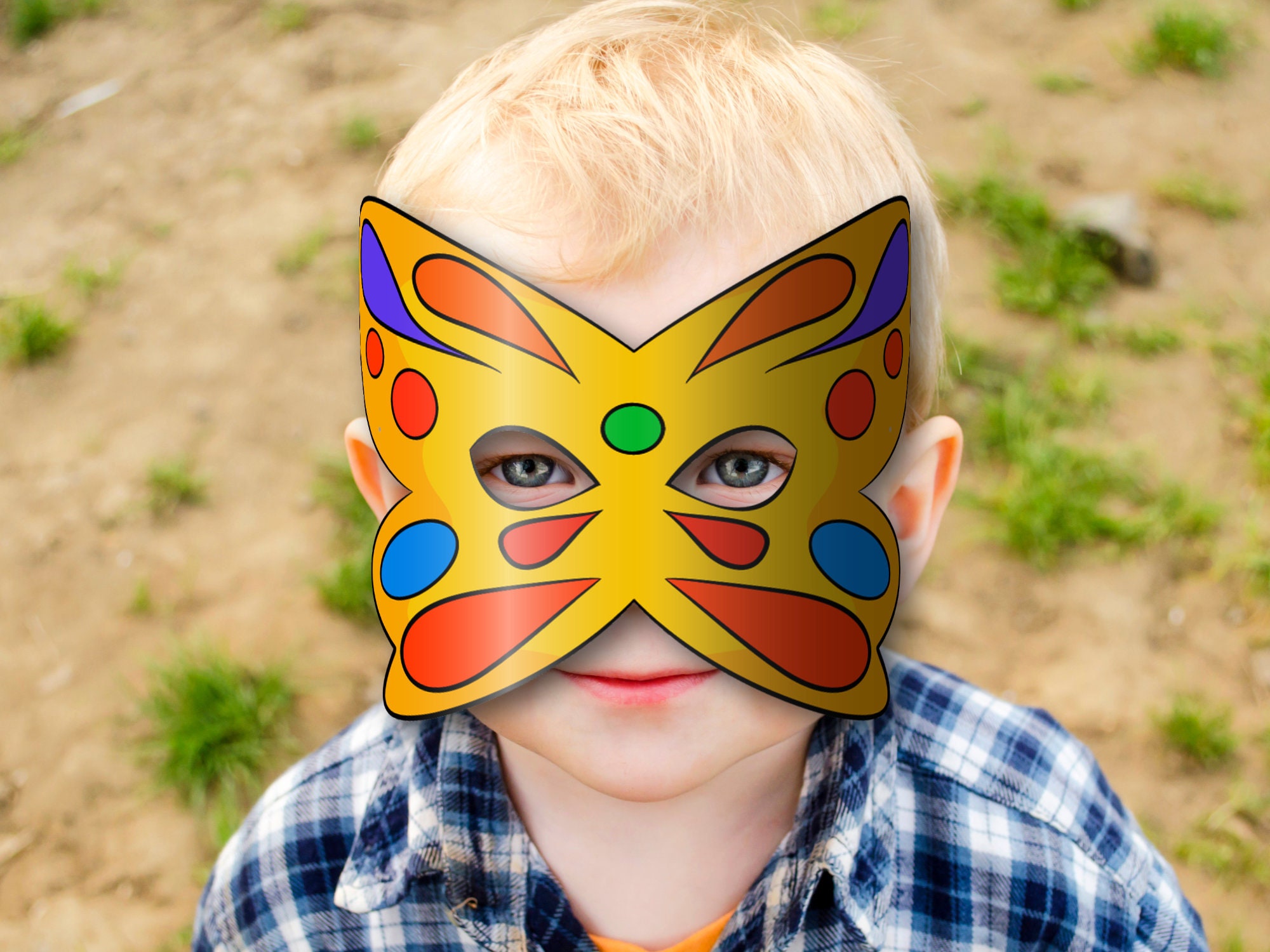 Butterfly Mask Printable, Paper DIY for Kids and Adults. PDF Template ...