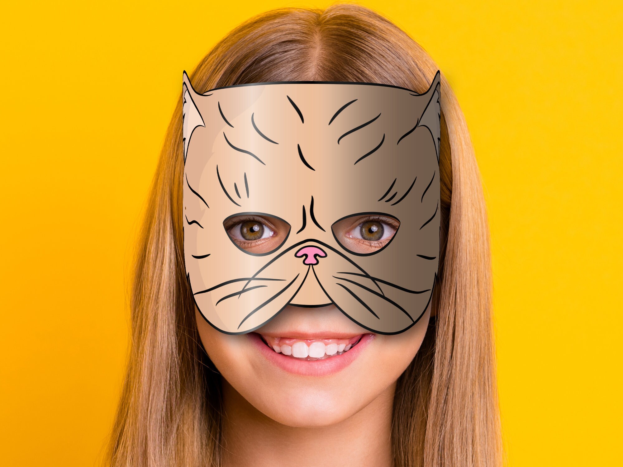Cat Persian Mask Printable Breed, Paper DIY for Kids and Adults. PDF ...