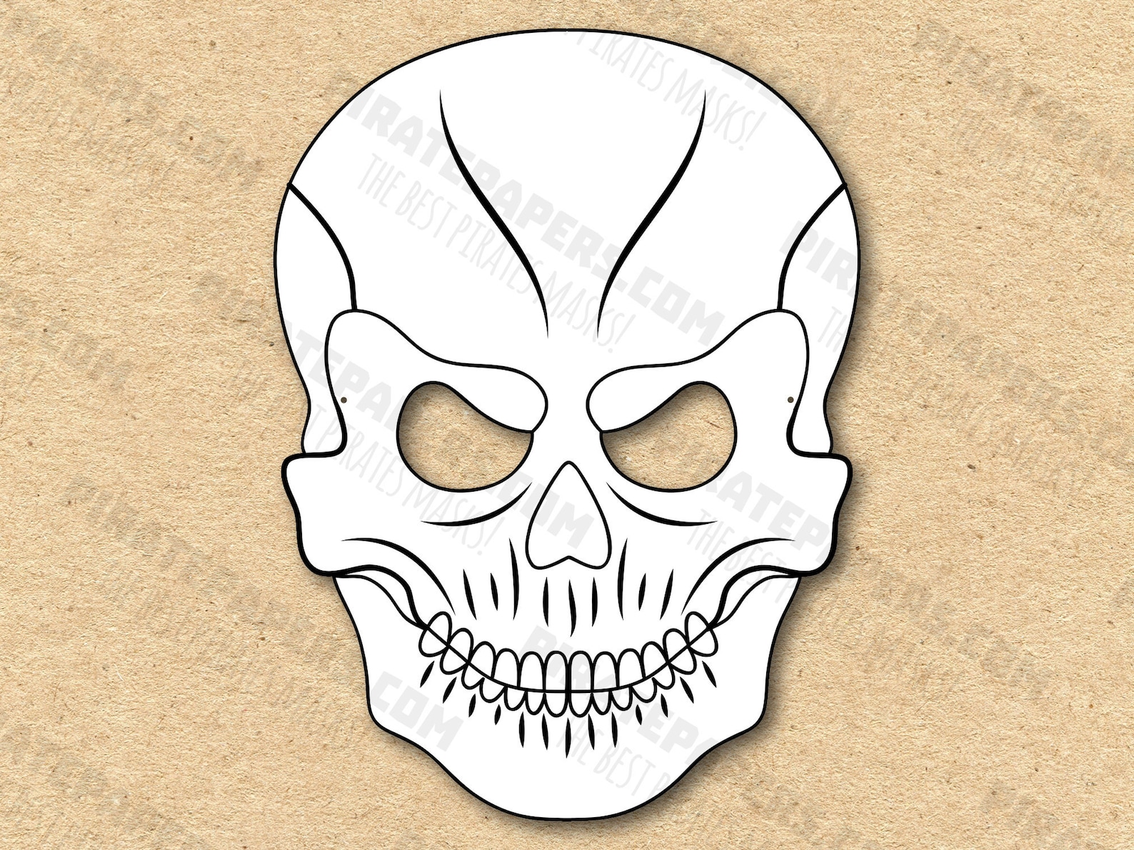 Scary Masks Printable Coloring, Creepy, Skull, Demon, Grim Reaper ...