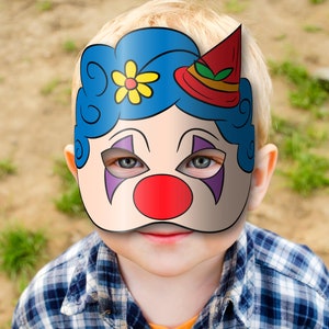 Сircus Clown #2 Printable Mask, Paper DIY for Kids and Adults. PDF ...