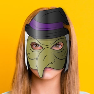 Witch Mask Printable, Paper DIY for Kids and Adults. PDF Template ...