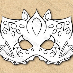 Fairy #4 Masks Printable Color + Coloring, Paper DIY for Kids and ...