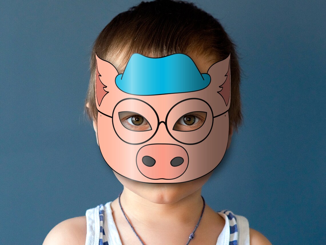 Pig 3 Mask Printable the Three Little Pigs, Paper DIY for Kids and ...