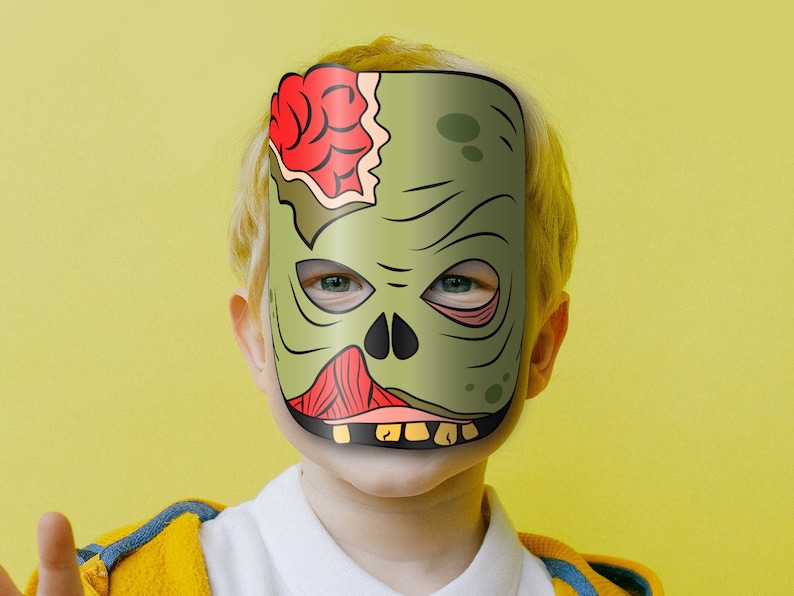 Zombie Mask Printable, Paper DIY for Kids and Adults. PDF Template ...