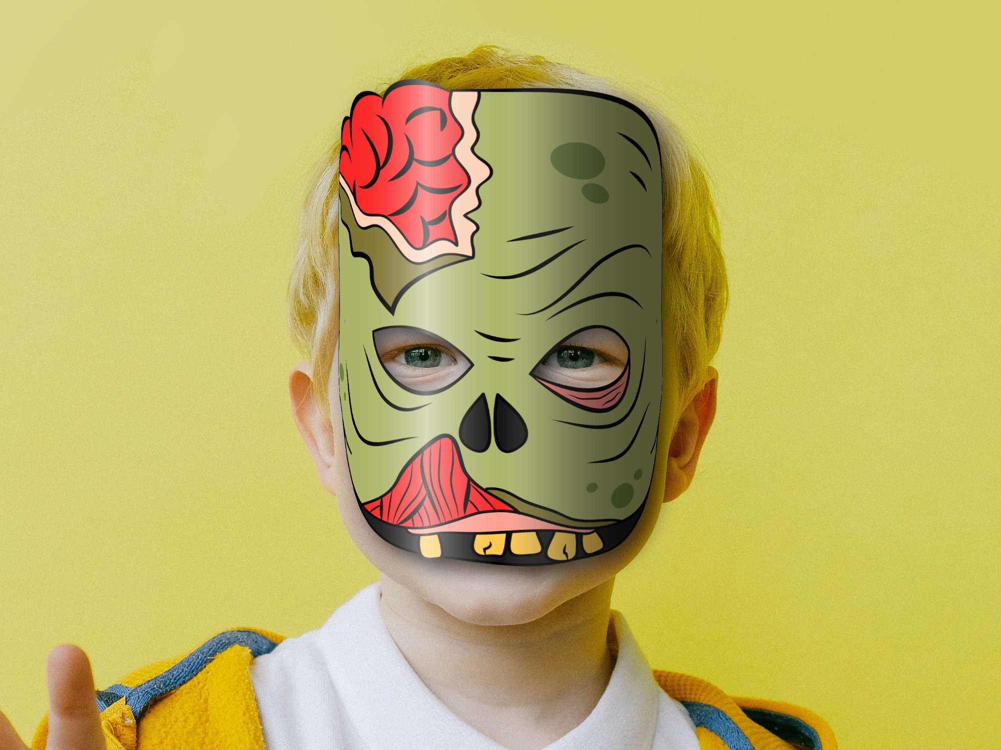 Zombie Mask Printable, Paper DIY for Kids and Adults. PDF Template ...