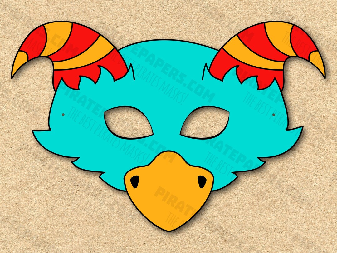 Monster #4 Mask Printable, Paper DIY for Kids and Adults. PDF Template ...