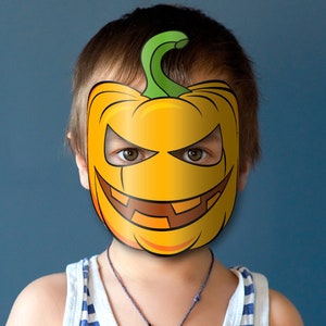 Pumpkin Masks Printable Color + Coloring, Paper DIY for Kids and Adults ...