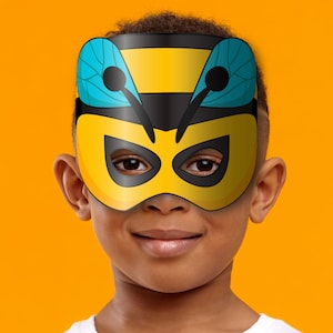 Bee Mask Printable, Paper DIY for Kids and Adults. PDF Template ...