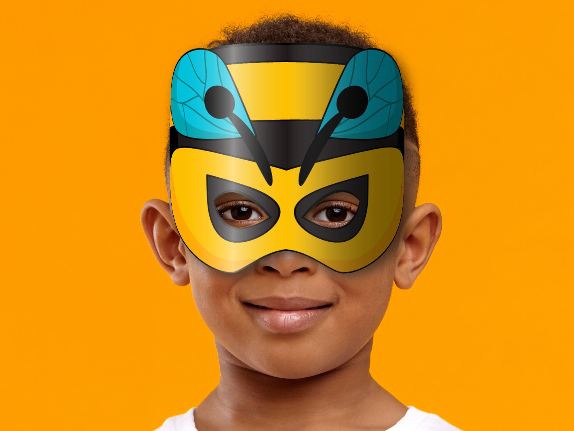 Bee Mask Printable, Paper DIY for Kids and Adults. PDF Template ...