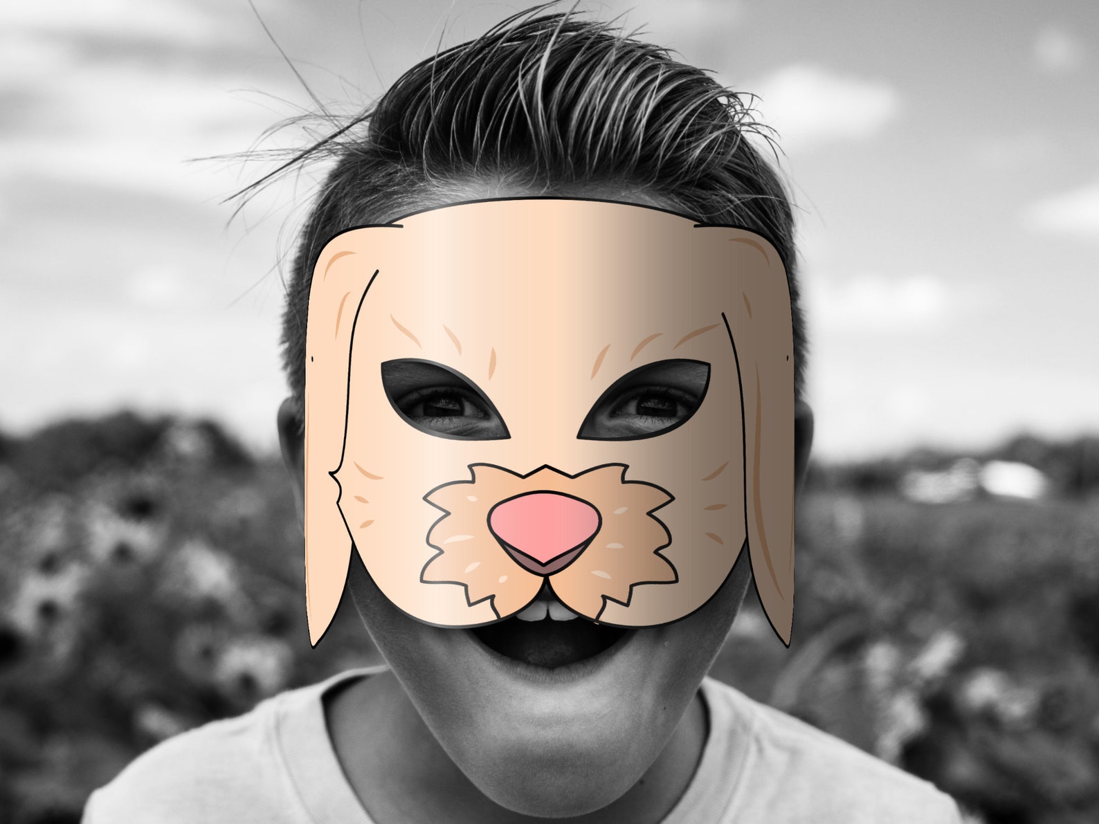 Rabbit Mask Printable Paper DIY for Kids and Adults. PDF - Etsy