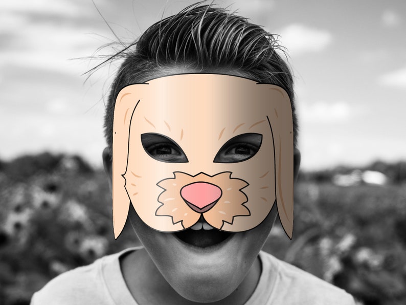 Rabbit Mask Printable Paper DIY for Kids and Adults. PDF - Etsy