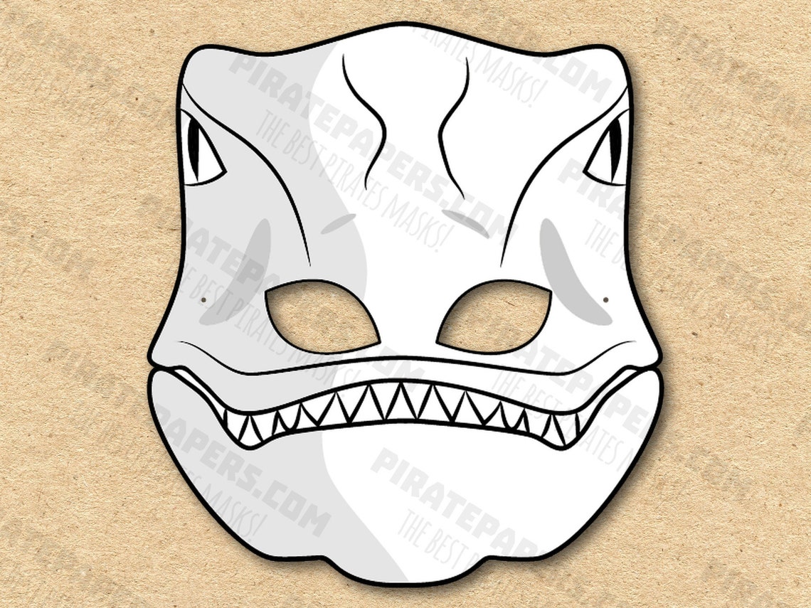 Dinosaurs Masks Printable Coloring, Velociraptor, T-rex, Triceratops ...