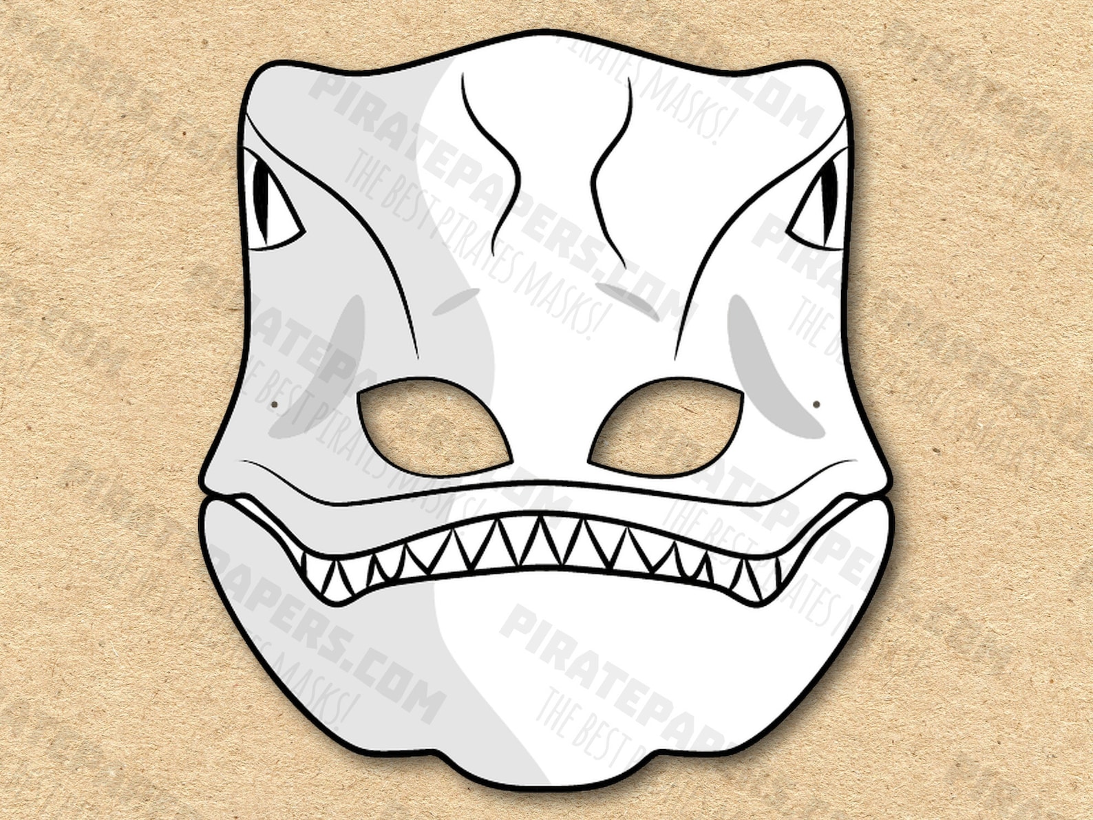 Dinosaurs Masks Printable Coloring, Velociraptor, T-rex, Triceratops ...