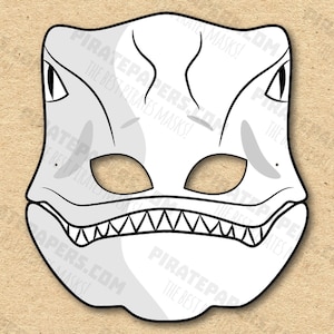 Dinosaurs Masks Printable Coloring, Velociraptor, T-rex, Triceratops ...