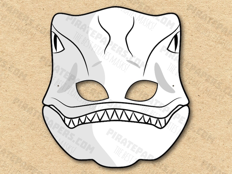 Dinosaurs Masks Printable Coloring, Velociraptor, T-rex, Triceratops ...