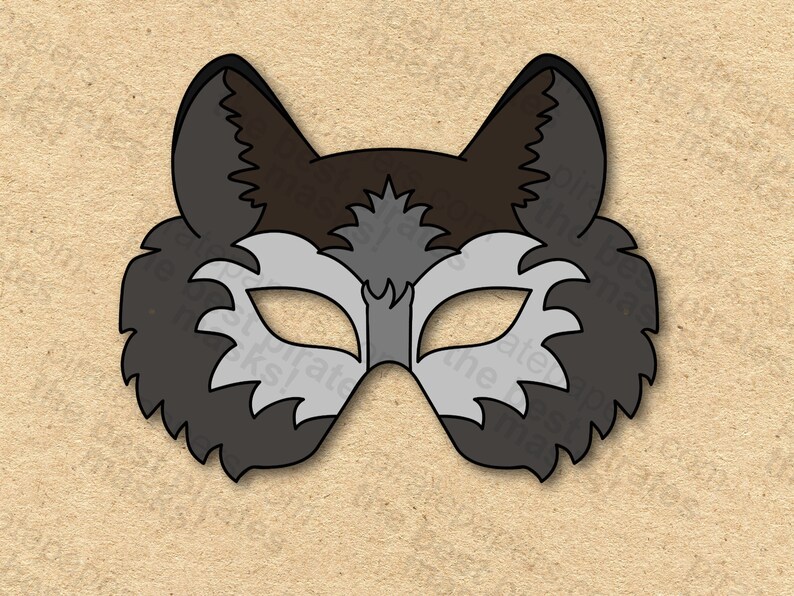 Wolf Masks Printable Color Coloring Paper DIY for Kids and - Etsy