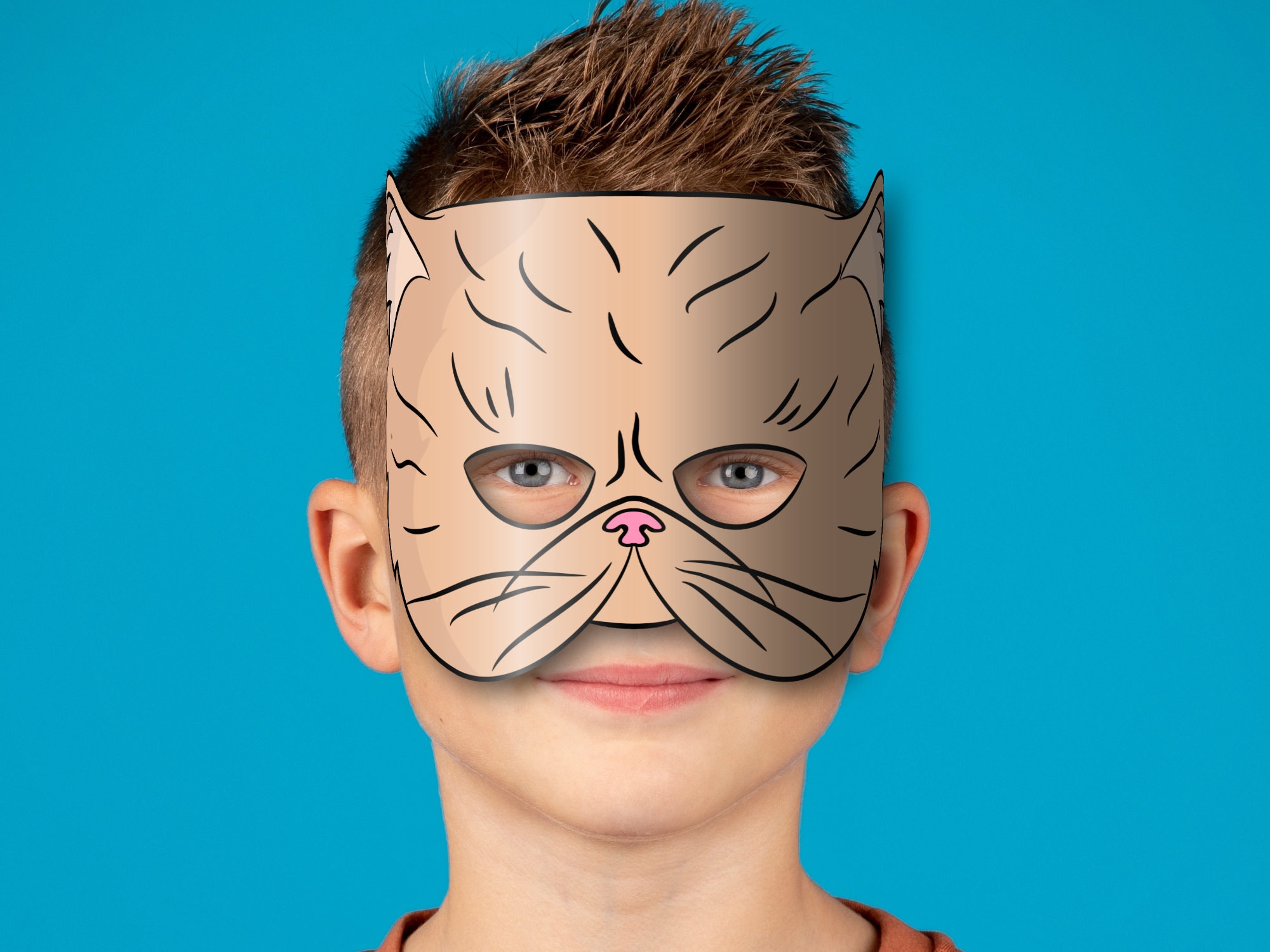 Cat Persian Mask Printable Breed, Paper DIY for Kids and Adults. PDF ...