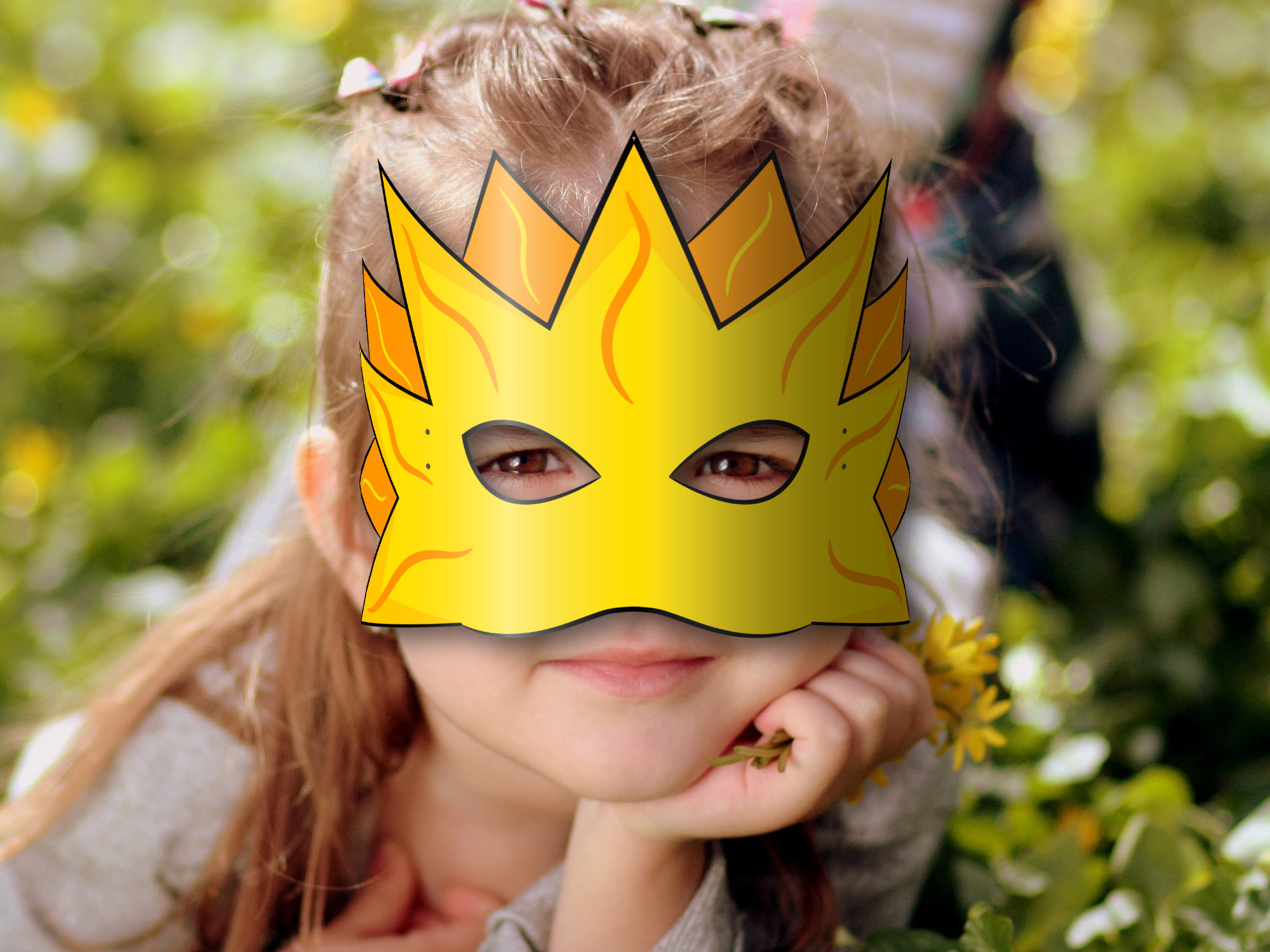 Sun Mask Printable, Paper DIY for Kids and Adults. PDF Template ...