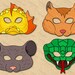 Pet Animals 2 Masks Printable, Hamster, Mouse, Snake, Fish, Paper DIY ...