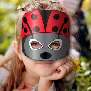 Ladybird Mask Printable, Paper DIY for Kids and Adults. PDF Template ...